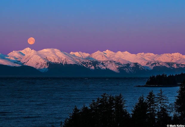 Chilkat Moon Sets, Alaska - Image #2898 | Mark Kelley Photography