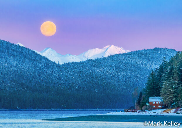 Moon Set, Juneau, Alaska #3443 | Mark Kelley Photography